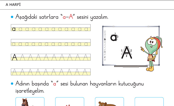 1. Sınıf - A Harfi - İlk Okuma Yazma - Ödevleri | Morpa Kampüs