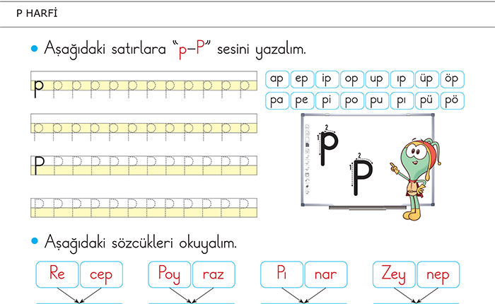 1. Sınıf - P Harfi - İlk Okuma Yazma - Ödevi | Morpa Kampüs