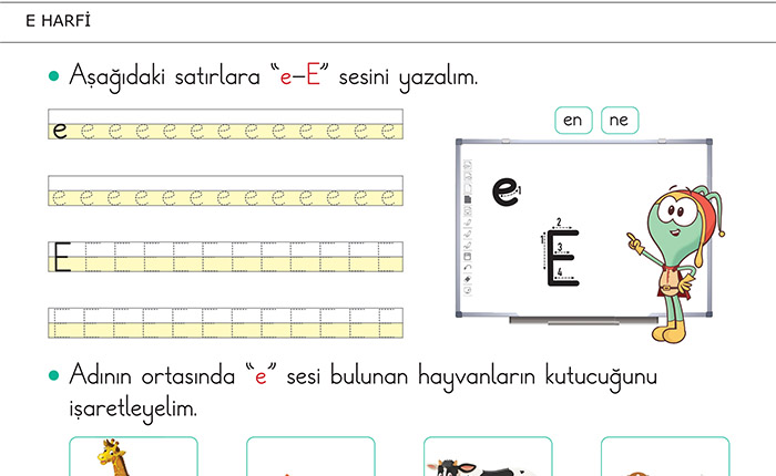 1. Sınıf - E Harfi - İlk Okuma Yazma - Ödevi | Morpa Kampüs
