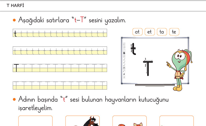 1. Sınıf - T Harfi - İlk Okuma Yazma - Ödevi | Morpa Kampüs