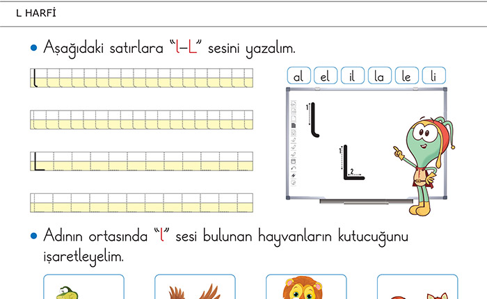 1. Sınıf - L Harfi - İlk Okuma Yazma - Ödevi | Morpa Kampüs