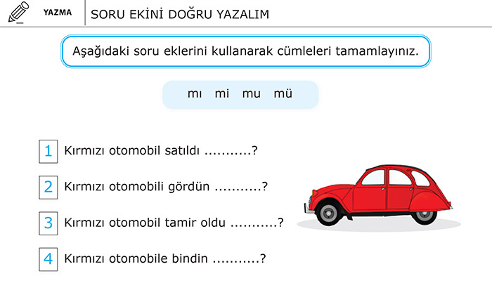 Soru Edatını (mı, mi, mu, mü) Kuralına Uygun Yazalım - 2. Sınıf Türkçe ...