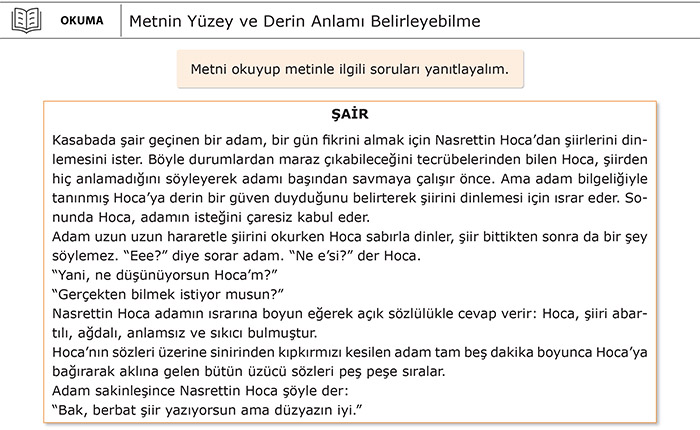5. Sınıf - Metnin Yüzey ve Derin Anlamını Belirleyebilme - Türkçe ...