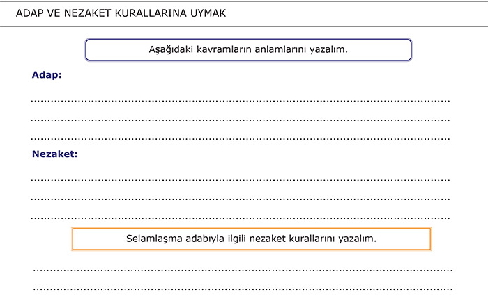 6. Sınıf - Adap ve Nezaket Kurallarına Uymak - Din Kültürü ve Ahlak ...