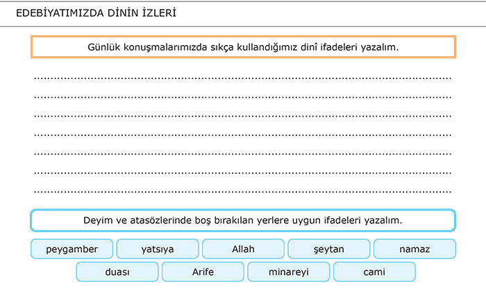6. Sınıf - Edebiyatımızda Dinin İzleri - Din Kültürü ve Ahlak Bilgisi ...