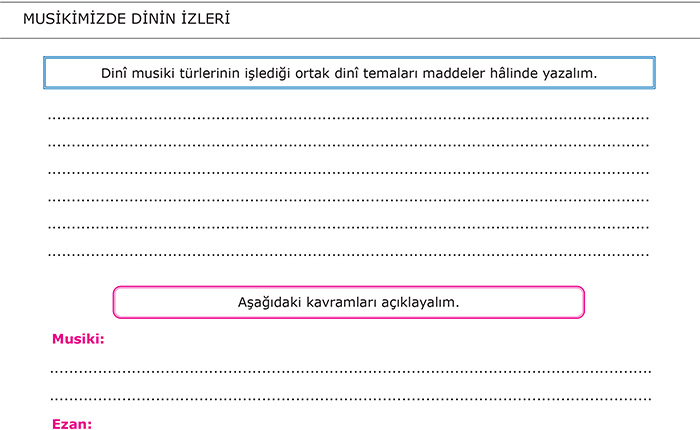 Musikimizde Dinin İzleri - 6. Sınıf Din Kültürü ve Ahlak Bilgisi ...