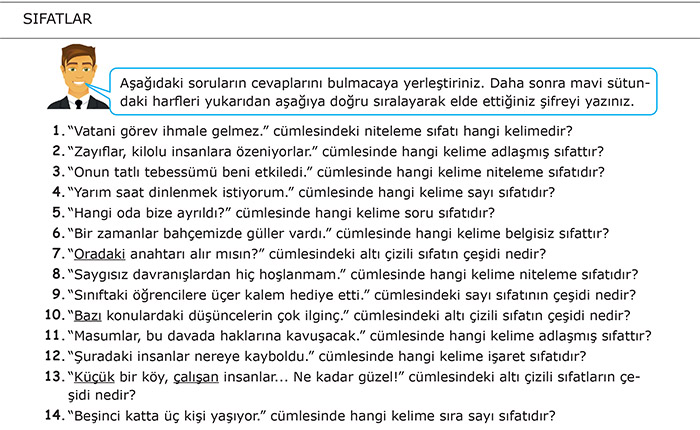 6. Sınıf - İsimler - Türkçe - Ödevleri | Morpa Kampüs